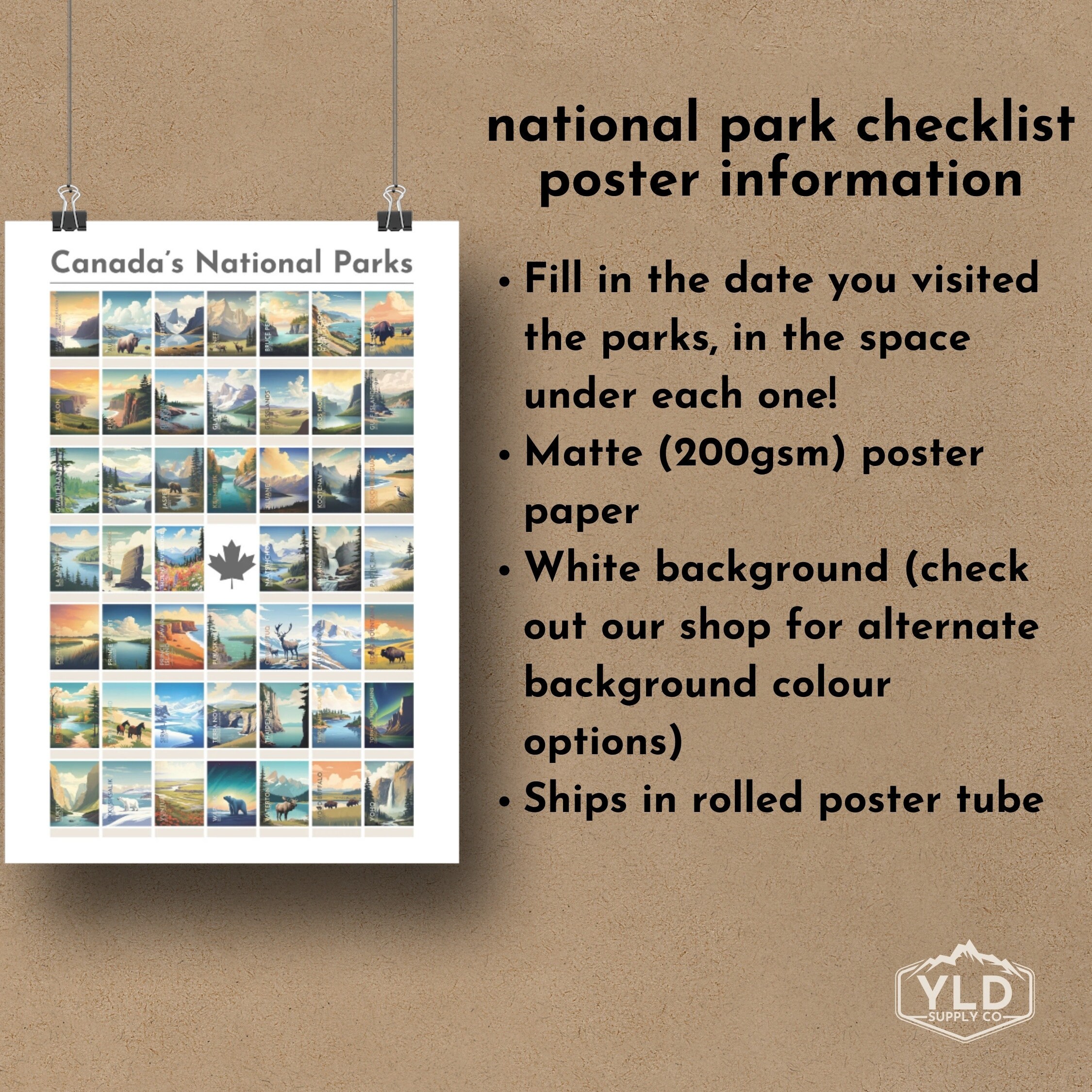 Canadian National Parks Checklist Poster, Canada National Parks Print ...