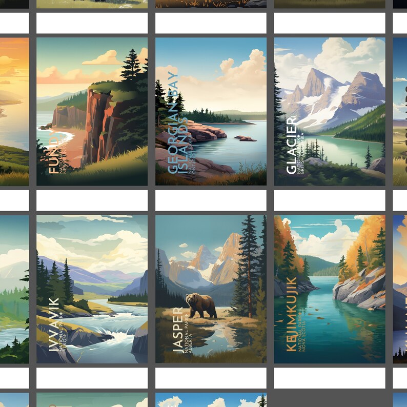 Canadian National Parks Checklist Poster, Canada National Parks Print ...