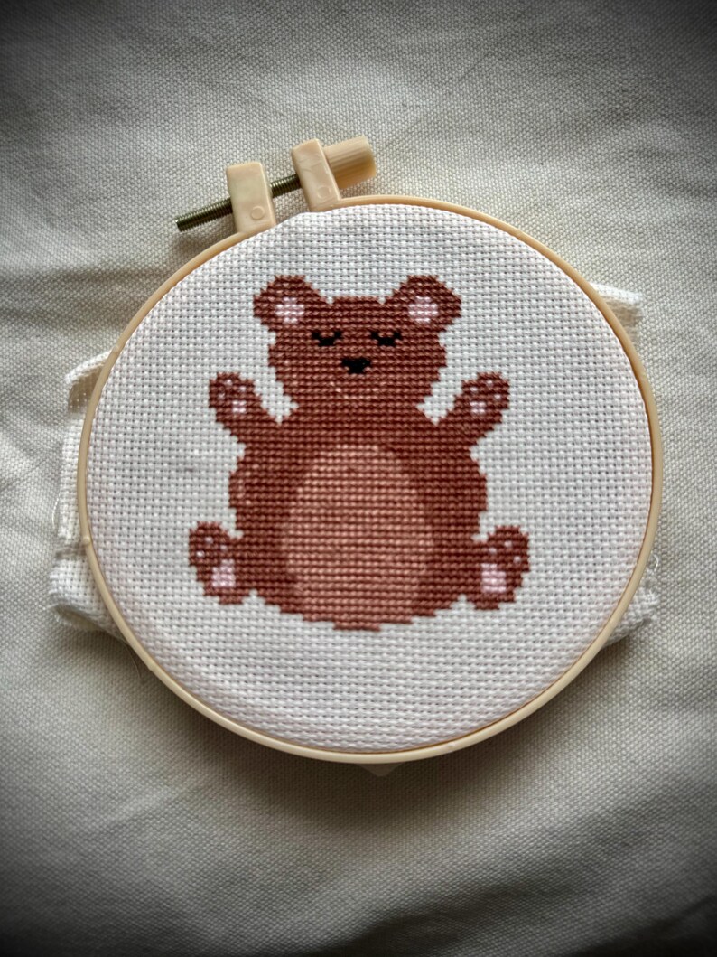 Kids' Cross-stitch Pattern – Stitchy Bear Hugs | Easy PDF Embroidery ...