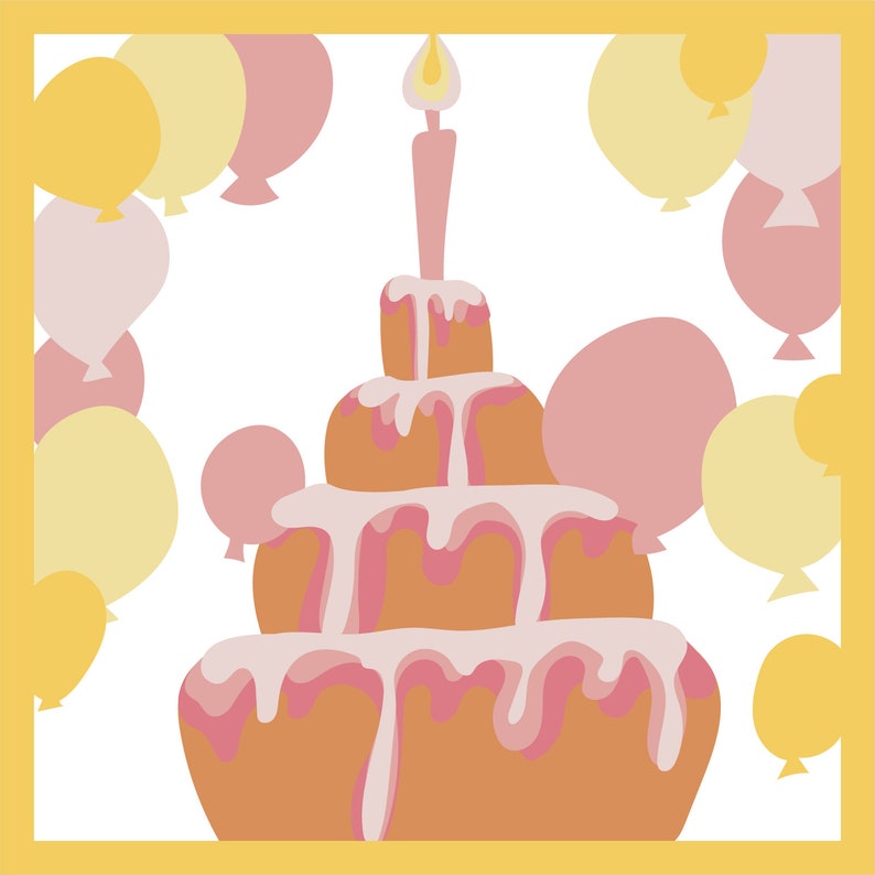3D Birthday Cake Layered Card SVG Cut File Instant Download - Etsy