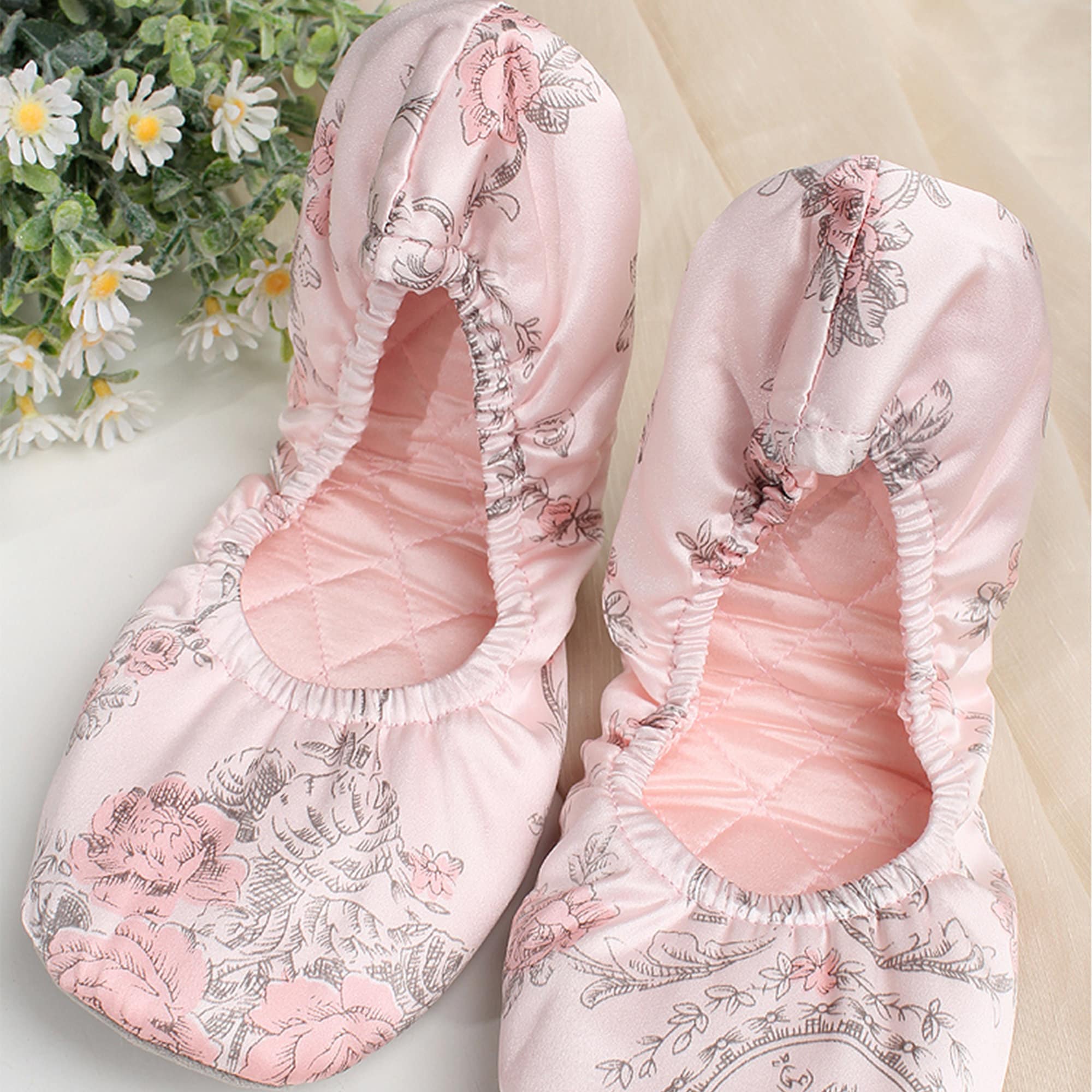 Silk Shoes Ballet Flats Travel Slipper Ballet Shoes Eye Mask Travel ...