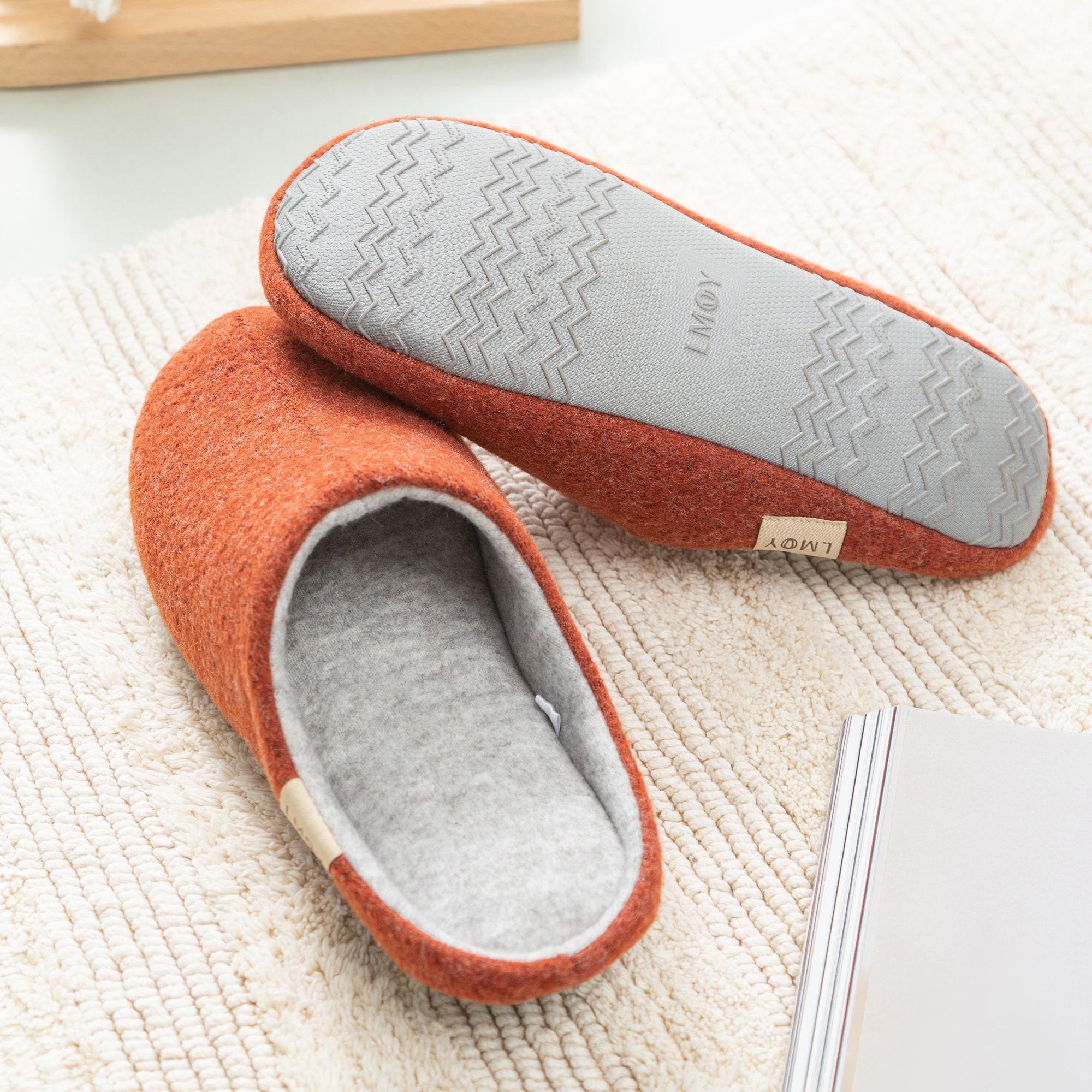 Cotton Slipper Wool Slippers Women's Massage Slippers With Anti-slip ...
