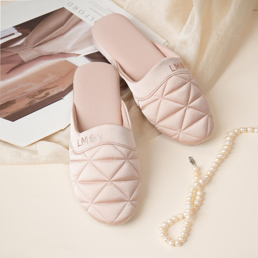 Elegant Women's Slippers: Hand-glued Diamonds, Anti-slip Sole, House ...