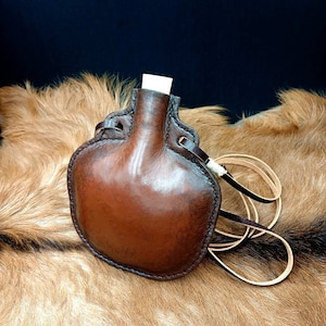 Leather Water Flask - Medieval Leather Waterskin - Etsy