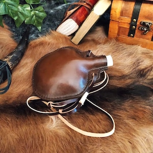 Leather Water Flask - Medieval Leather Waterskin - Etsy