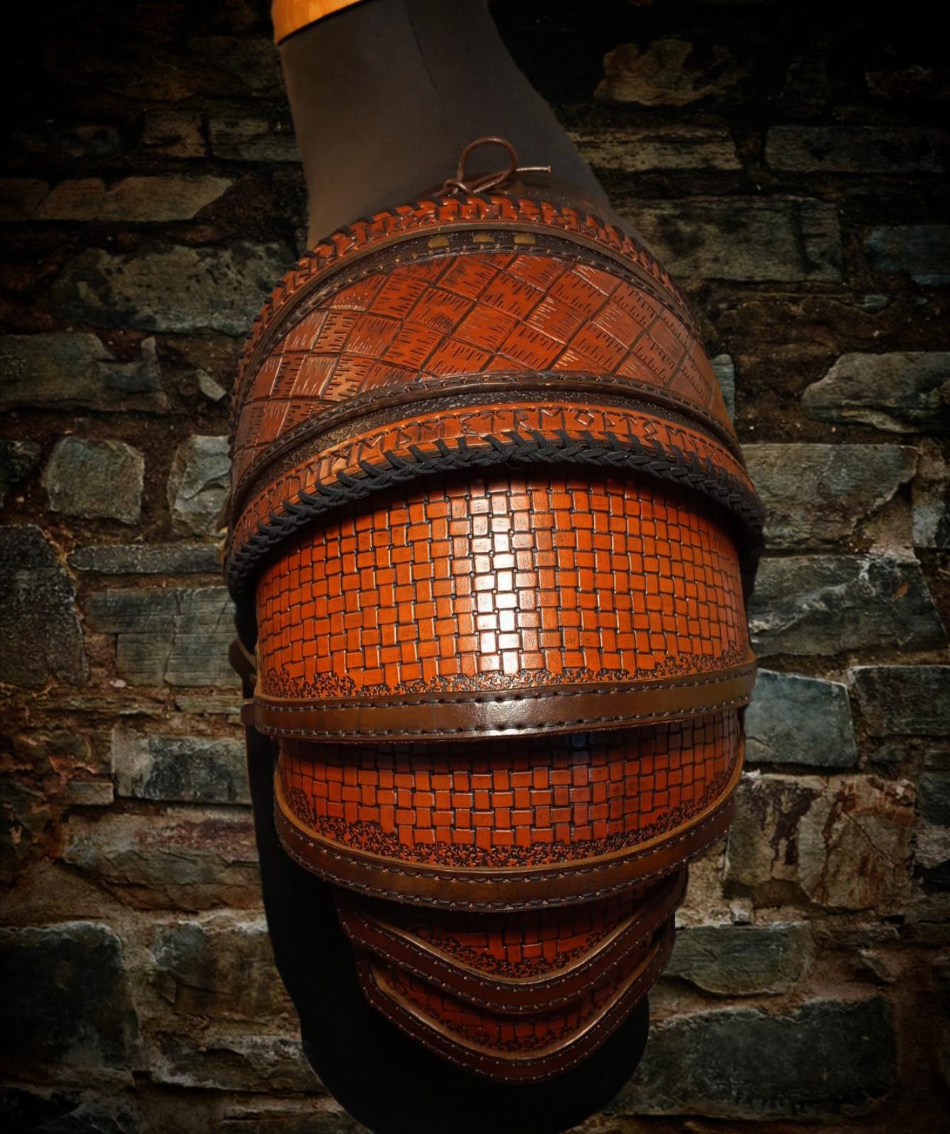 Viking Shoulder Armor Leather Medieval Shoulder Pad Larp Leather ...