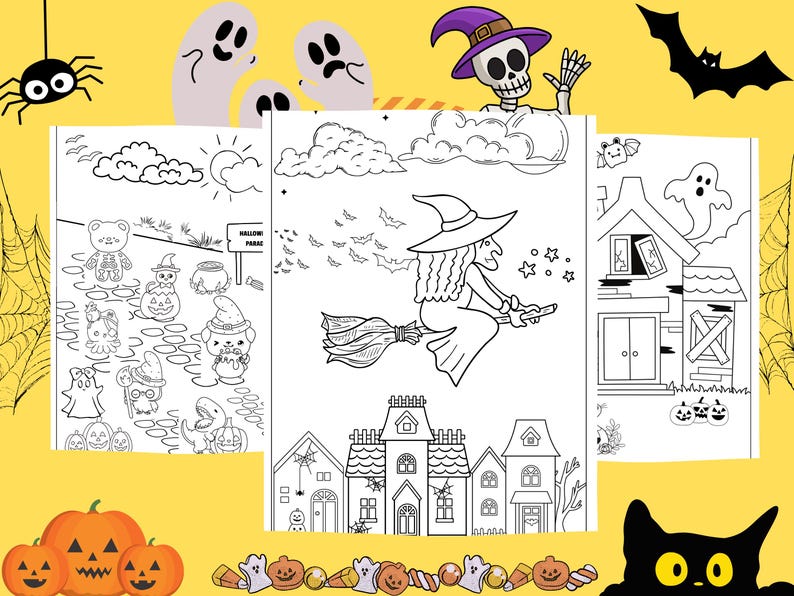 10 Printable Halloween Coloring Pages for Kids | Fun and Spooky Designs ...