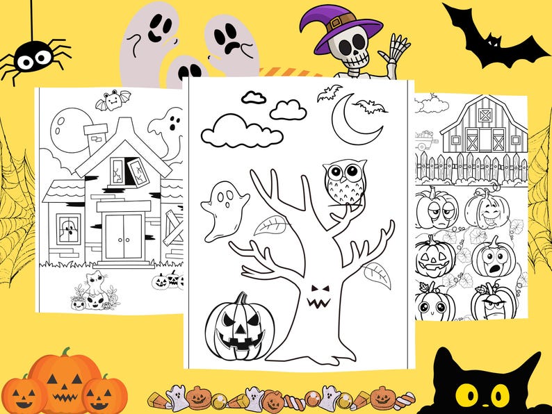 10 Printable Halloween Coloring Pages for Kids | Fun and Spooky Designs ...