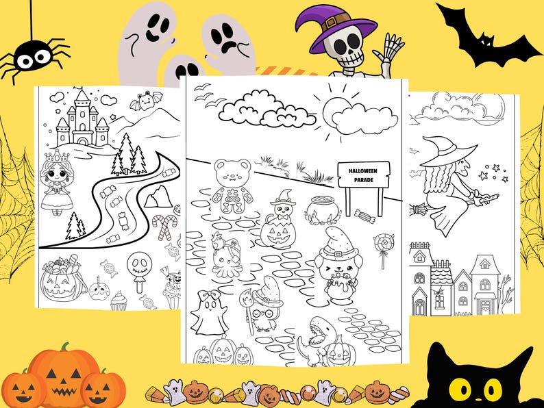 10 Printable Halloween Coloring Pages for Kids | Fun and Spooky Designs ...