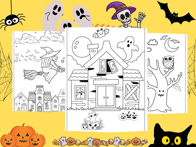 10 Printable Halloween Coloring Pages for Kids | Fun and Spooky Designs ...