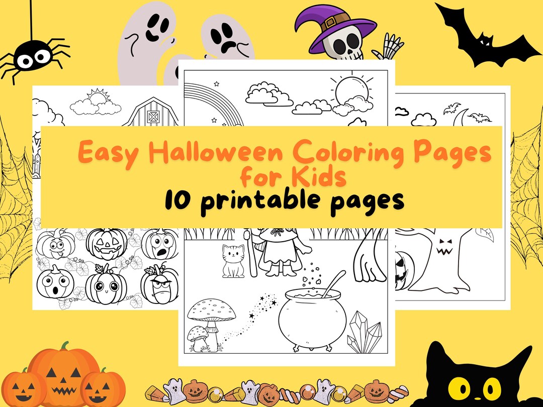10 Printable Halloween Coloring Pages for Kids | Fun and Spooky Designs ...