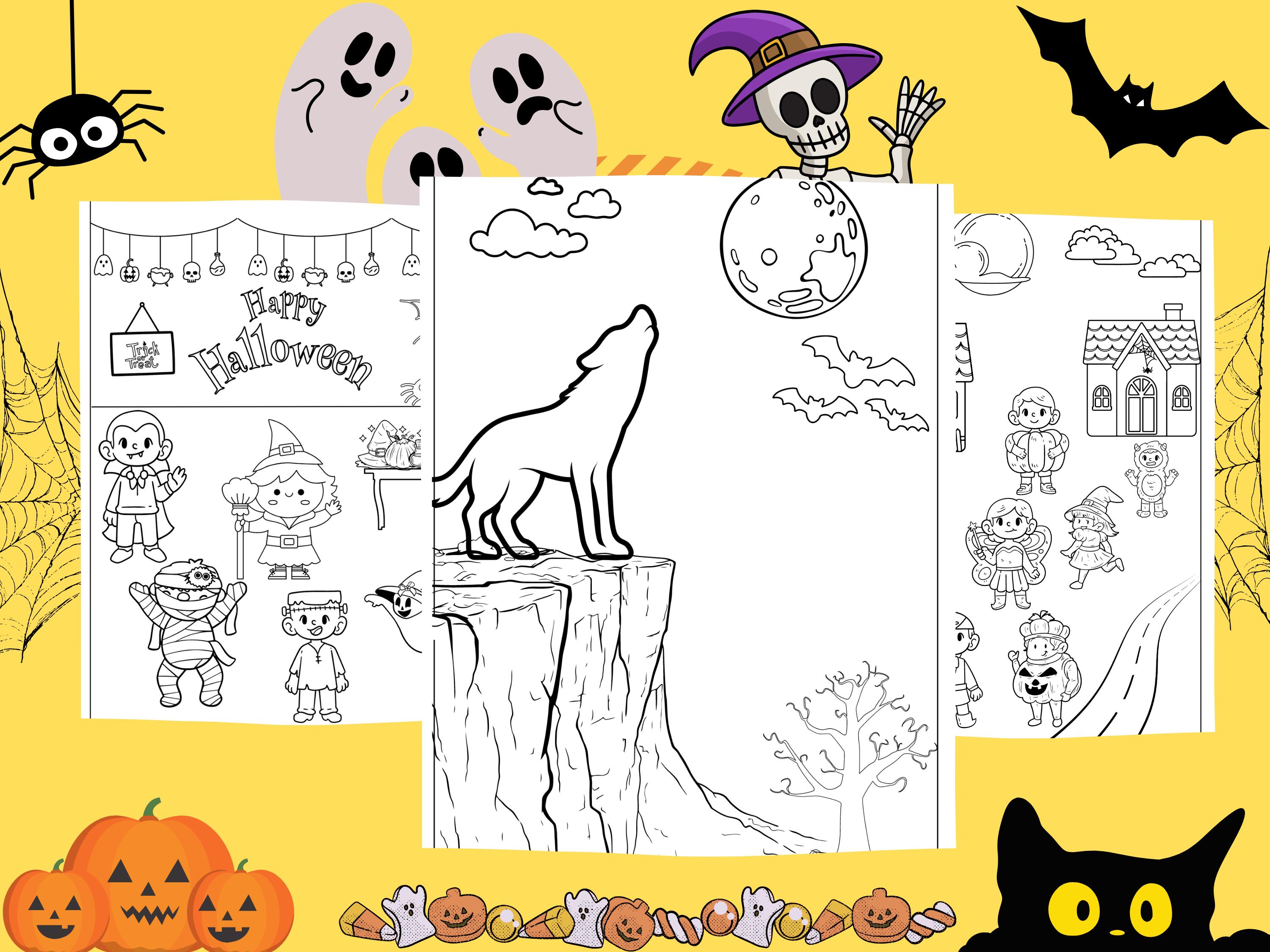 10 Printable Halloween Coloring Pages for Kids | Fun and Spooky Designs ...