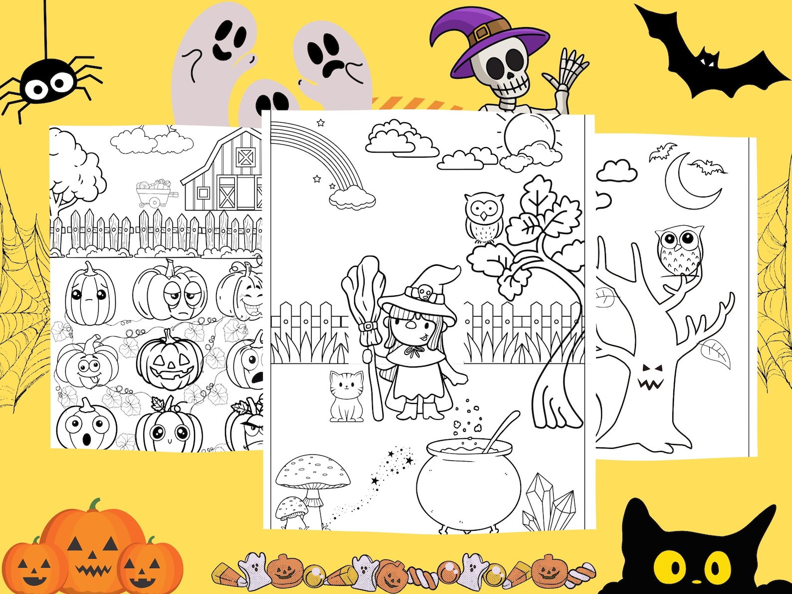 10 Printable Halloween Coloring Pages for Kids | Fun and Spooky Designs ...