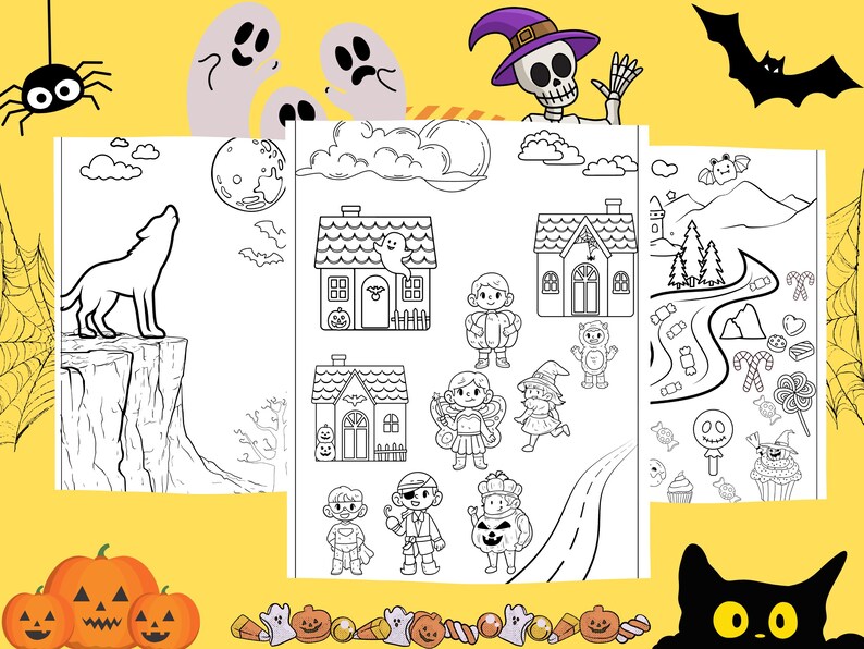 10 Printable Halloween Coloring Pages for Kids | Fun and Spooky Designs ...