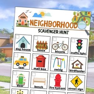 Neighborhood Scavenger Hunt, Kids Scavenger Hunt, City Walk Activity ...