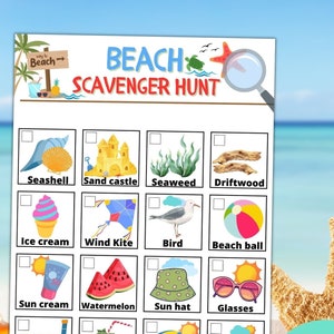 Summer Scavenger Hunt, Beach Scavenger Hunt Print, Summer Outdoor ...