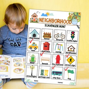 Neighborhood Scavenger Hunt, Kids Scavenger Hunt, City Walk Activity ...