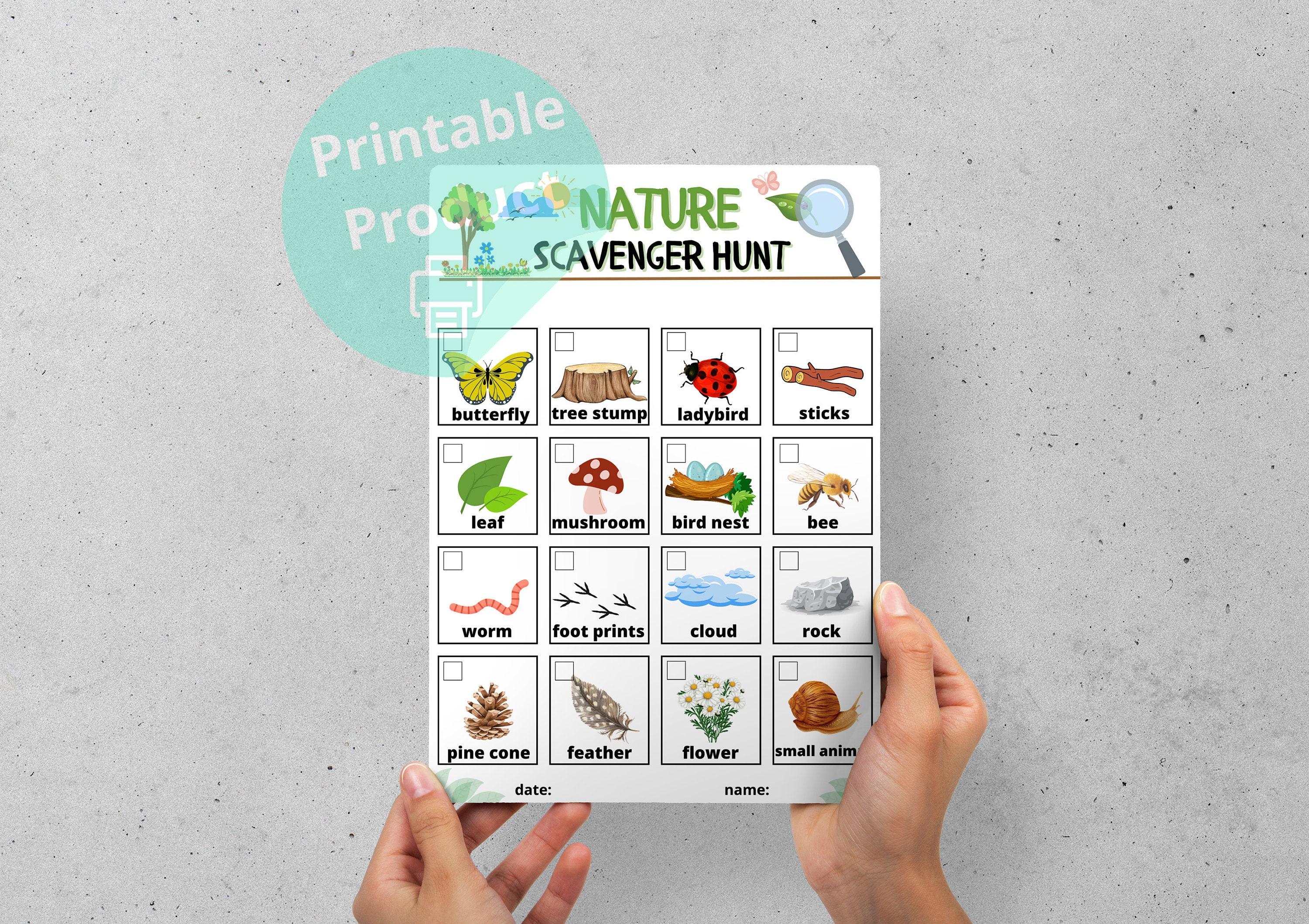 Nature Scavenger Hunt Spring Kids Scavenger Hunt Print - Etsy