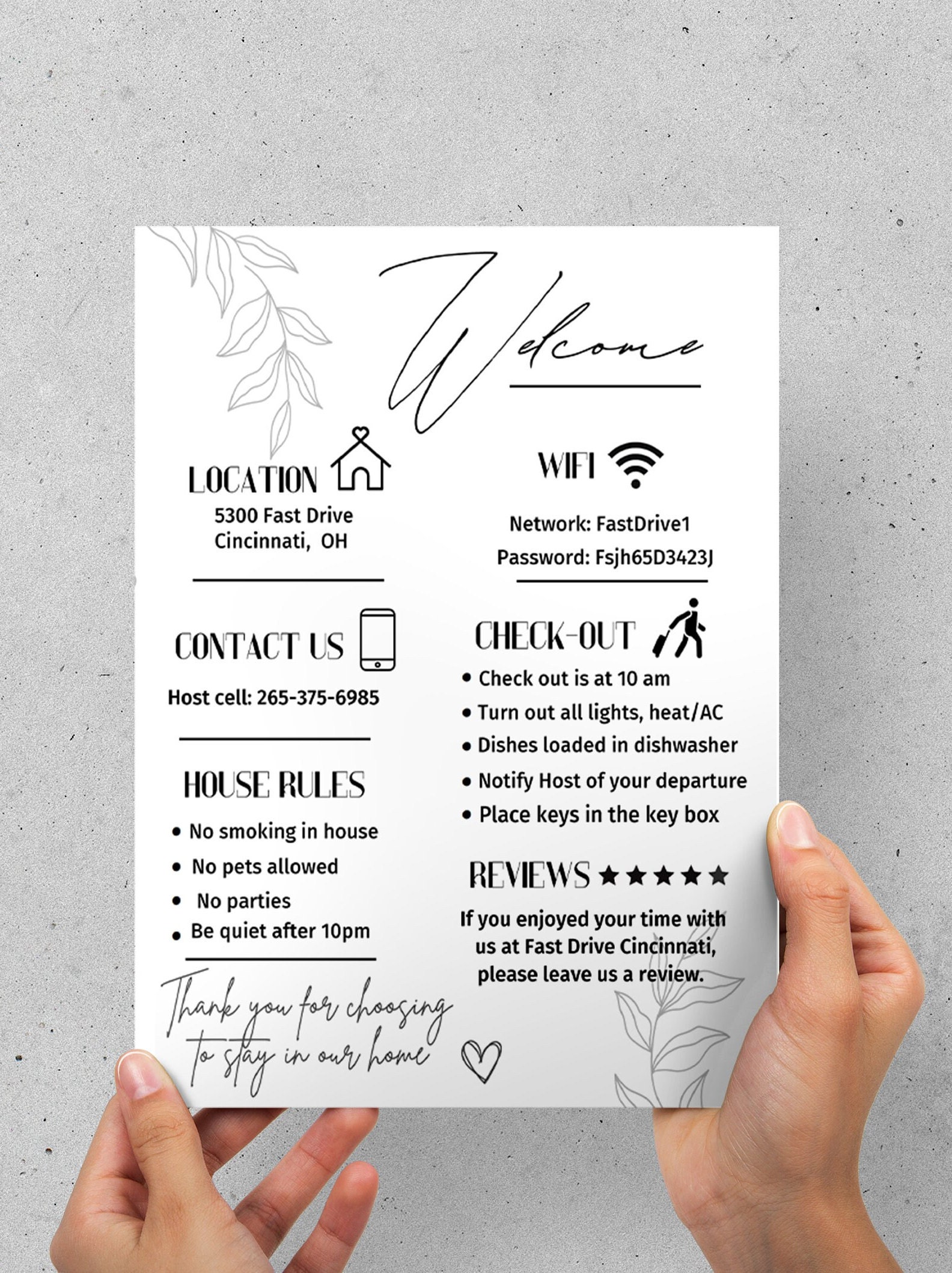 AIRBNB Welcome Sign Template , Editable Airbnb Wi Fi Info Sheet ...