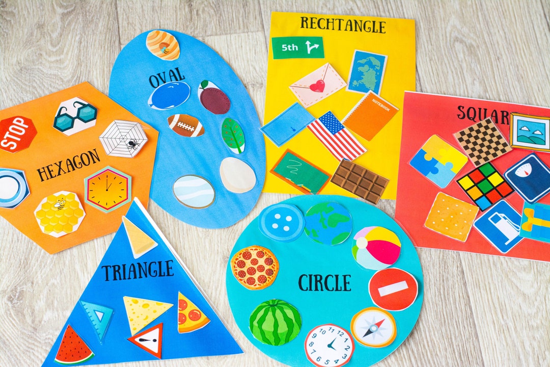 Shape Matching Shapes Activity Cards Preschool Shapes - Etsy