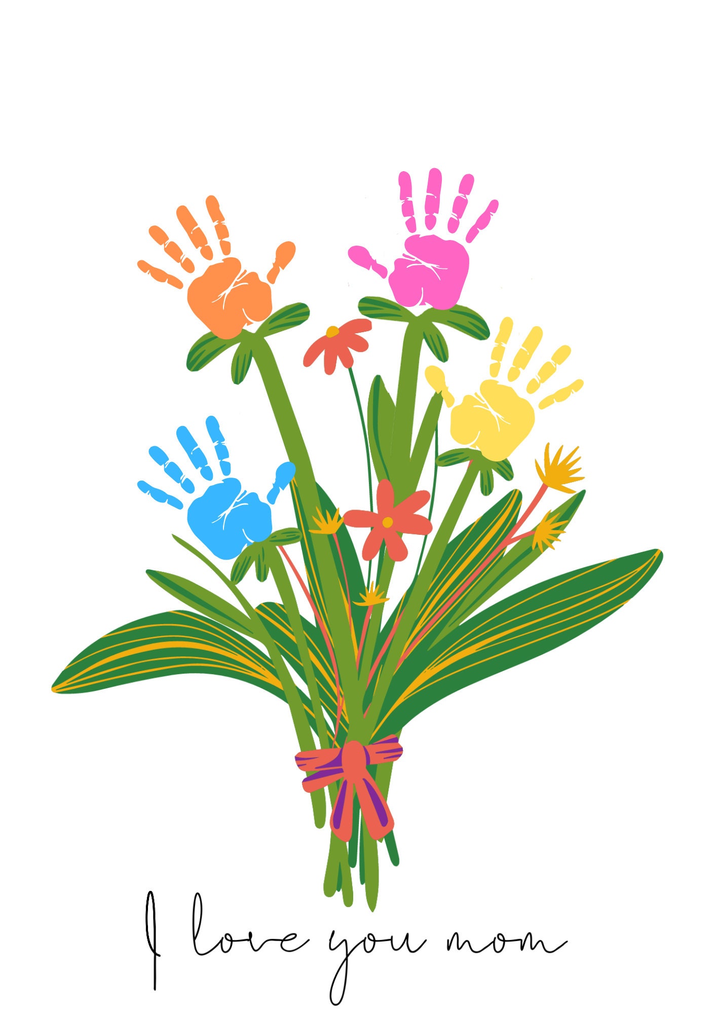 Love Mum Handprint Mum Handprint Art Kid Handprint Craft - Etsy