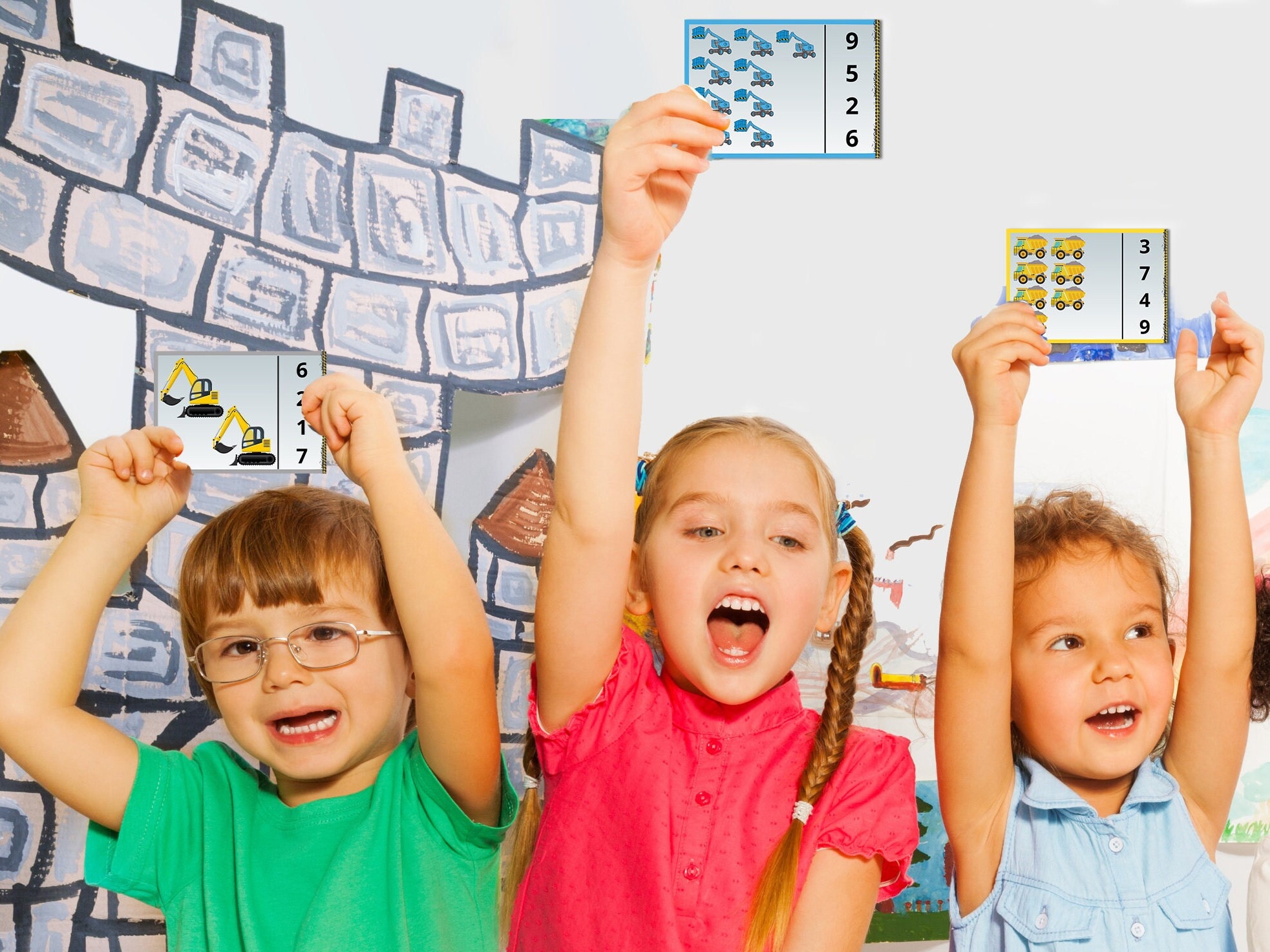 Printable Preschool Math Flash Cards, Printable Additional Cards 1-10 ...