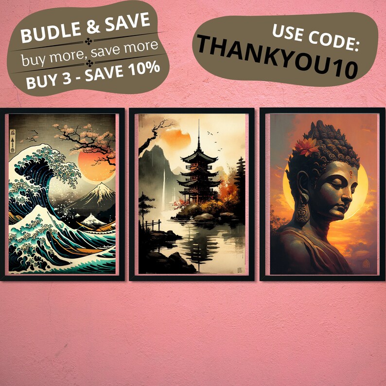 Japanese Printable Wall Art, Pagoda Landscape, Japanese Temple Art ...