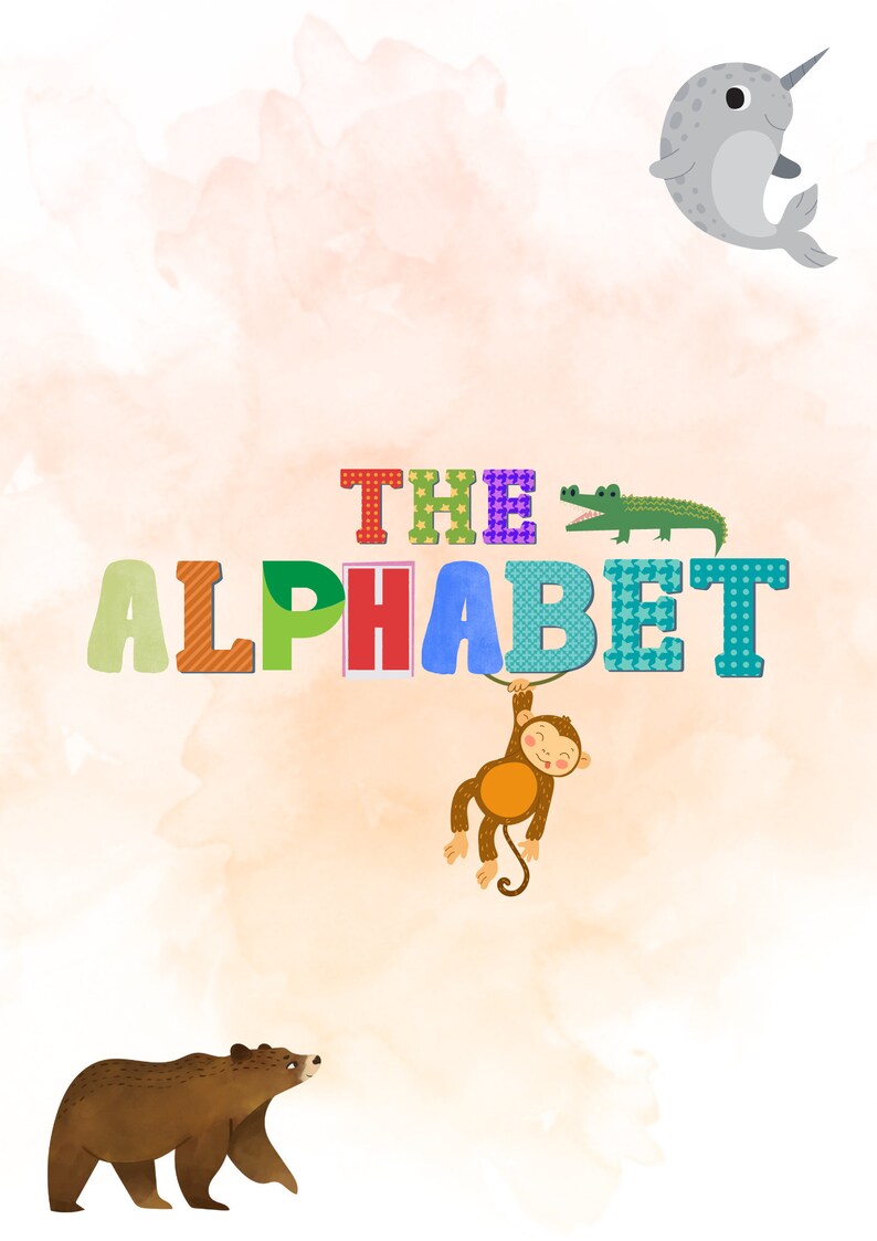 Printable Animal Alphabet Cards , Toddler Abc Learning, Alphabet Flash ...