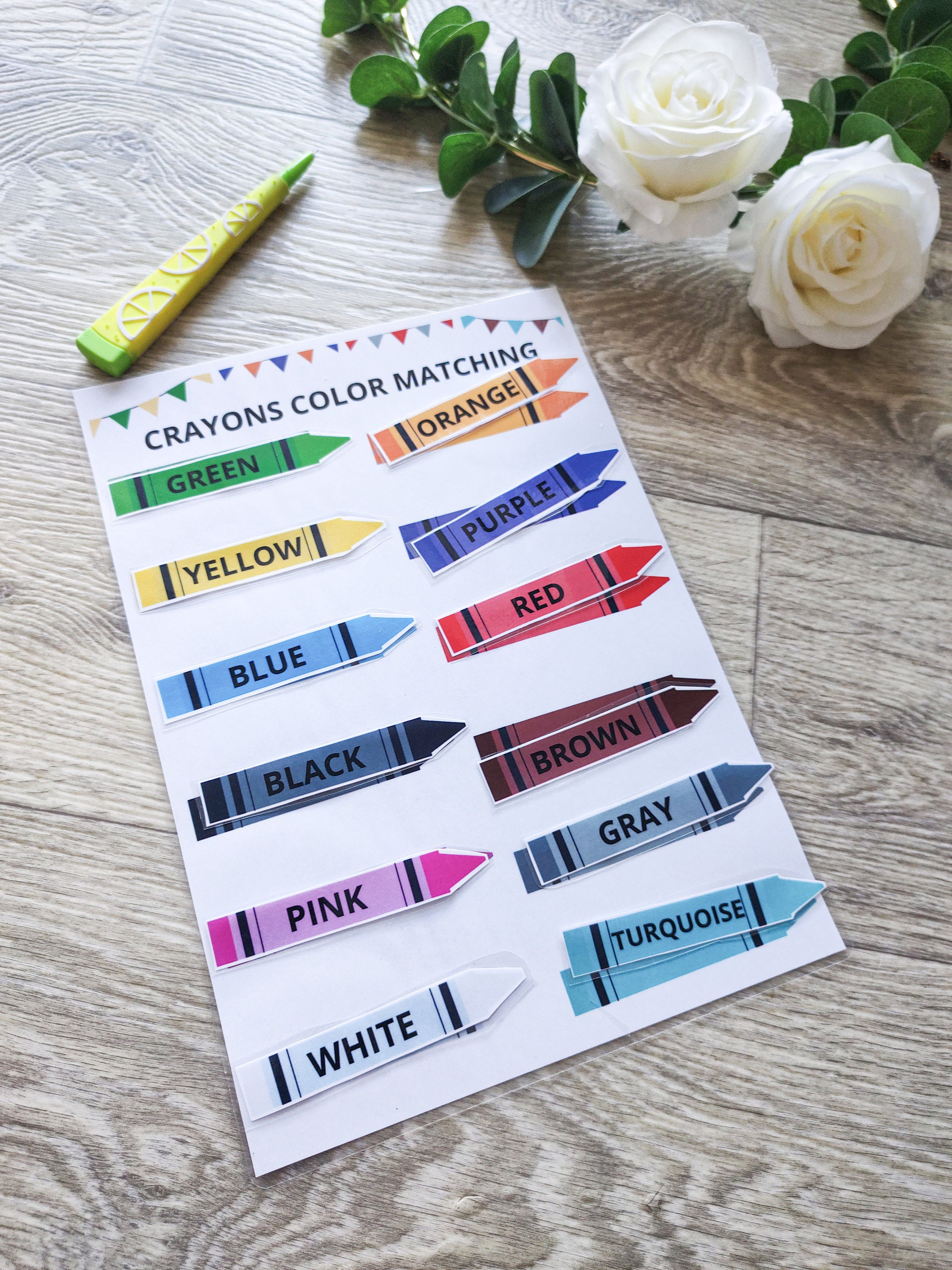 Color Print Activity Color Matching Printable Learning - Etsy