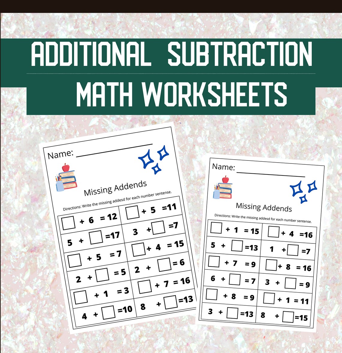 Math Worksheets 1-20 Printable Math Additional Worksheets - Etsy