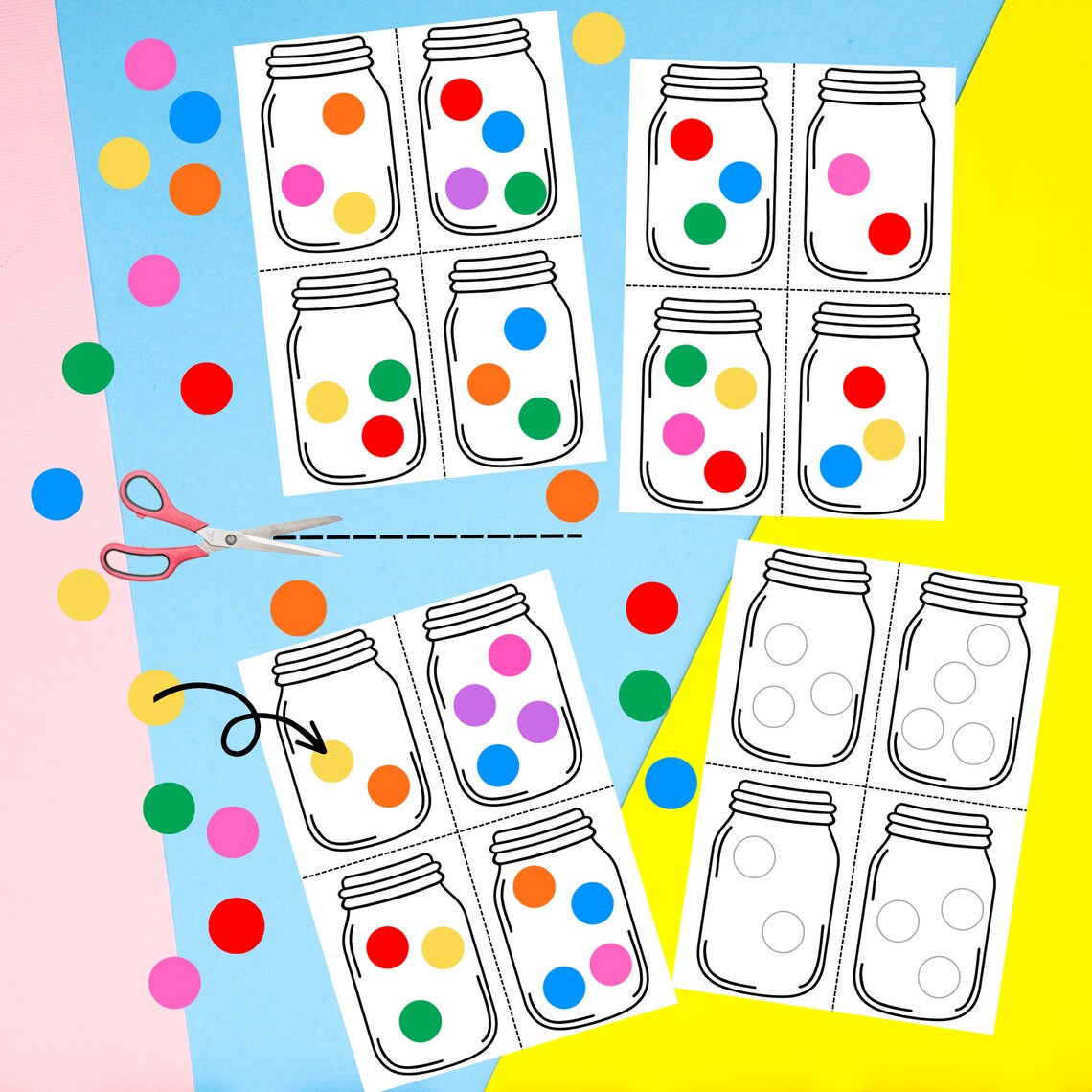 Color Sorting Activity for Kids Color Matching Toddler Color - Etsy