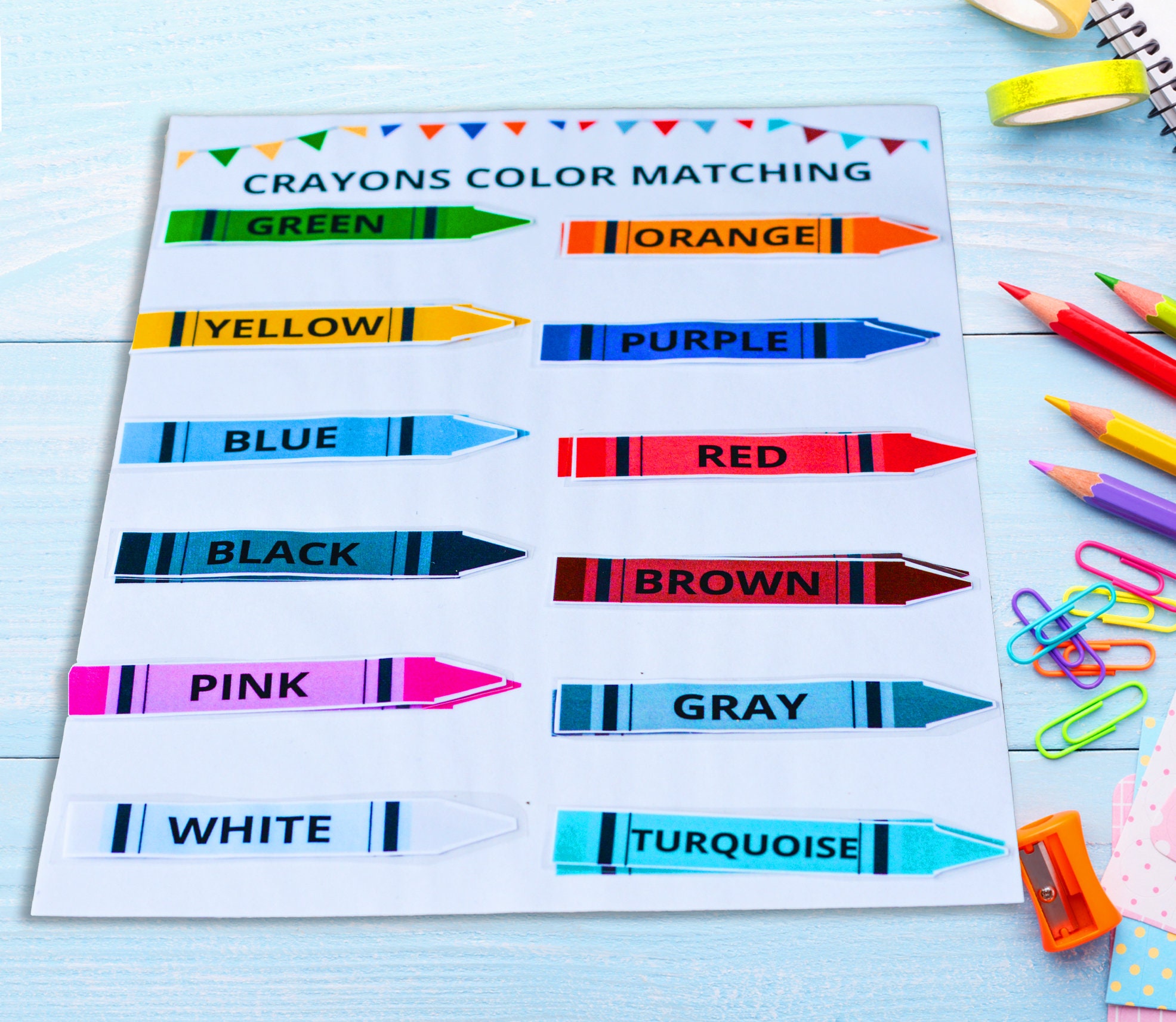 Color Print Activity Color Matching Printable Learning - Etsy