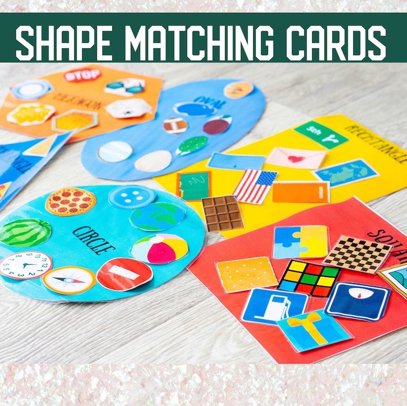 Shape Matching, Shapes Activity Cards, Preschool Shapes Matching Cards ...