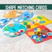 Shape Matching Sorting, Shape and Form Card, Busy Book Shapes, Prek ...
