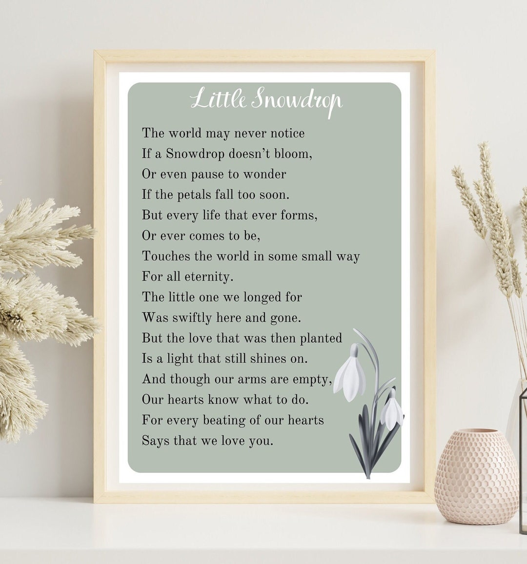 Baby Loss Keepsake Poem, Child Loss Gift, Miscarriage Gift for Mom ...