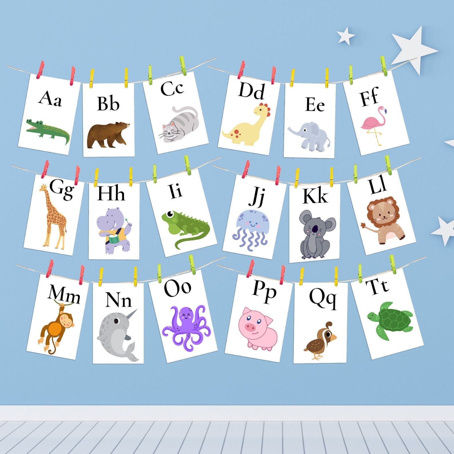 Alphabet Flash Cards Learn Animal ABC Flashcards ABC - Etsy