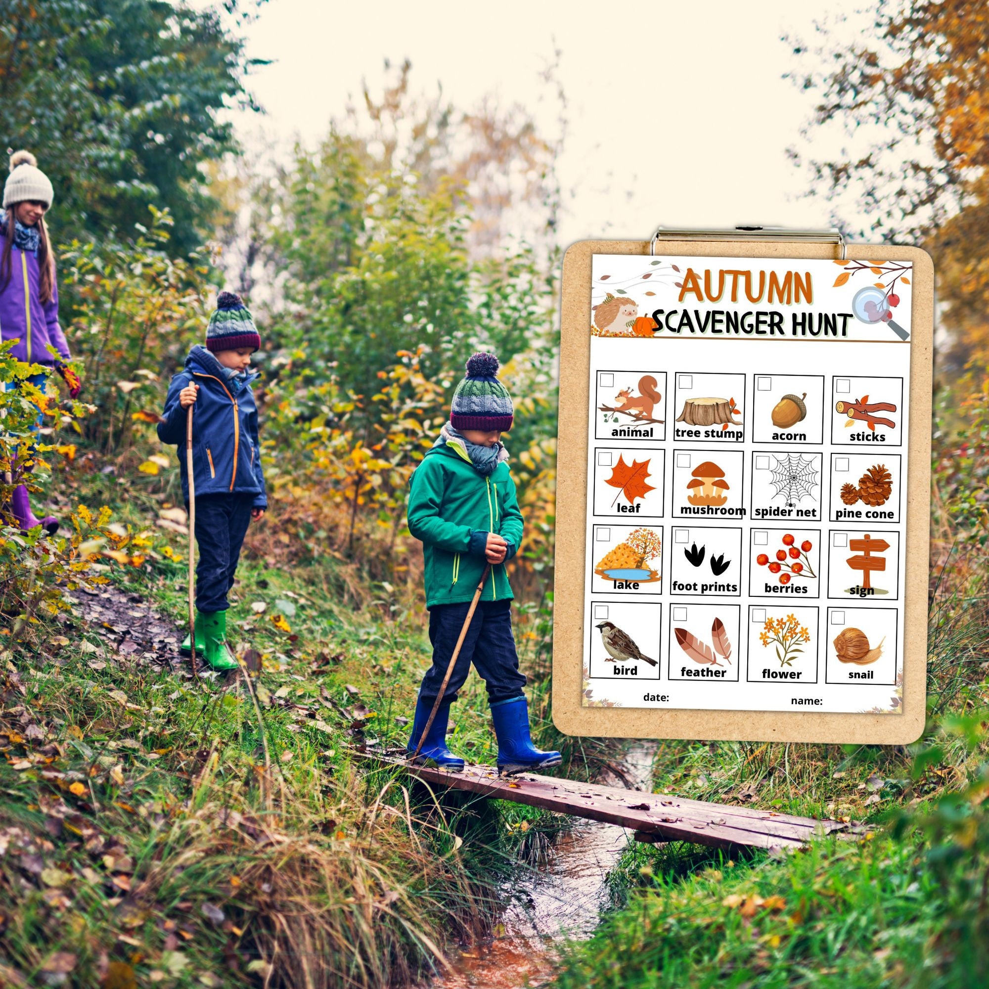 Autumn Kids Scavenger Hunt, Fall Scavenger Activity, Autumn in the ...