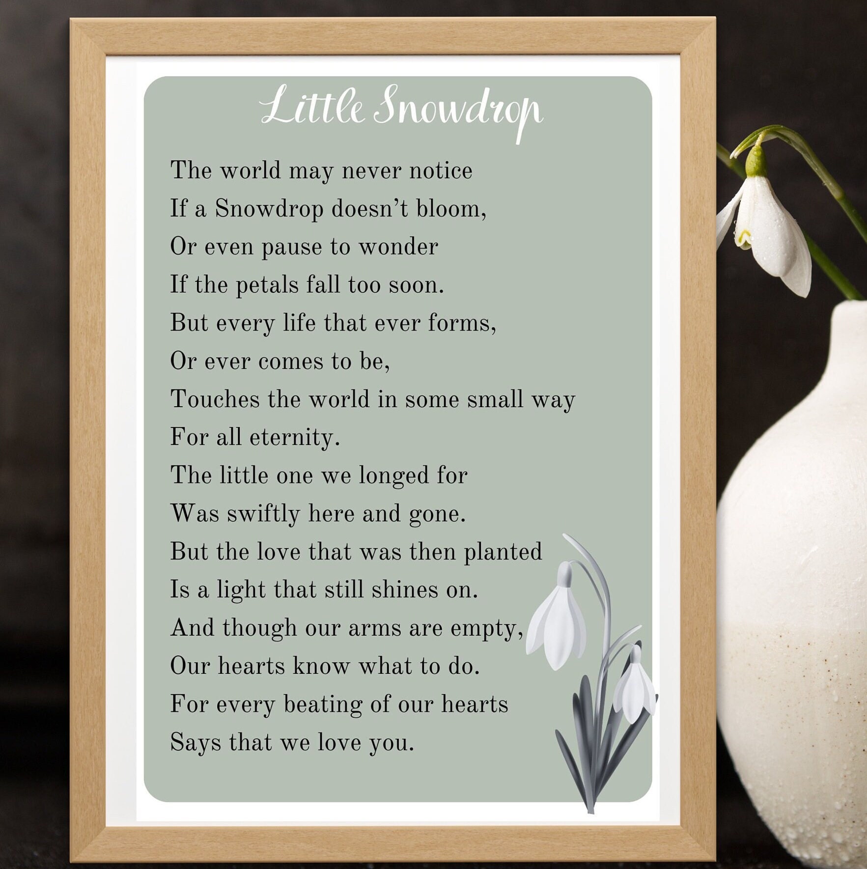 Baby Loss Keepsake Poem, Child Loss Gift, Miscarriage Gift for Mom ...