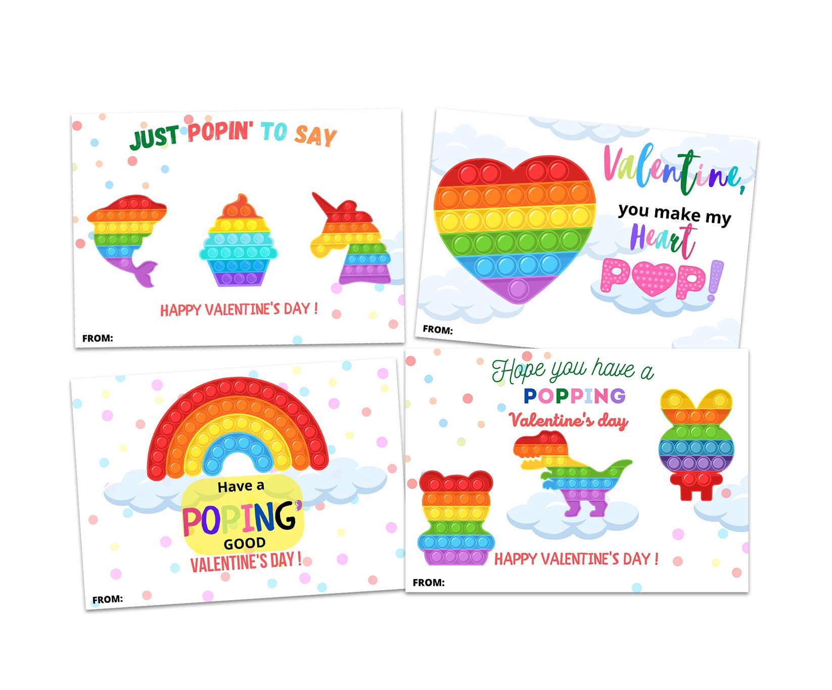Printable Valentine Popit Cards Poppin Valentine Tags - Etsy