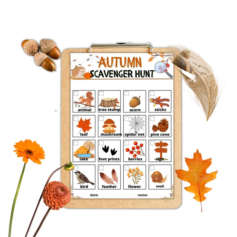 Autumn Kids Scavenger Hunt Fall Scavenger Activity Autumn in - Etsy