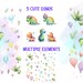 Cute Dino Clipart, Watercolor Baby Dinosaurs Clipart, Dinosaurs Clipart ...