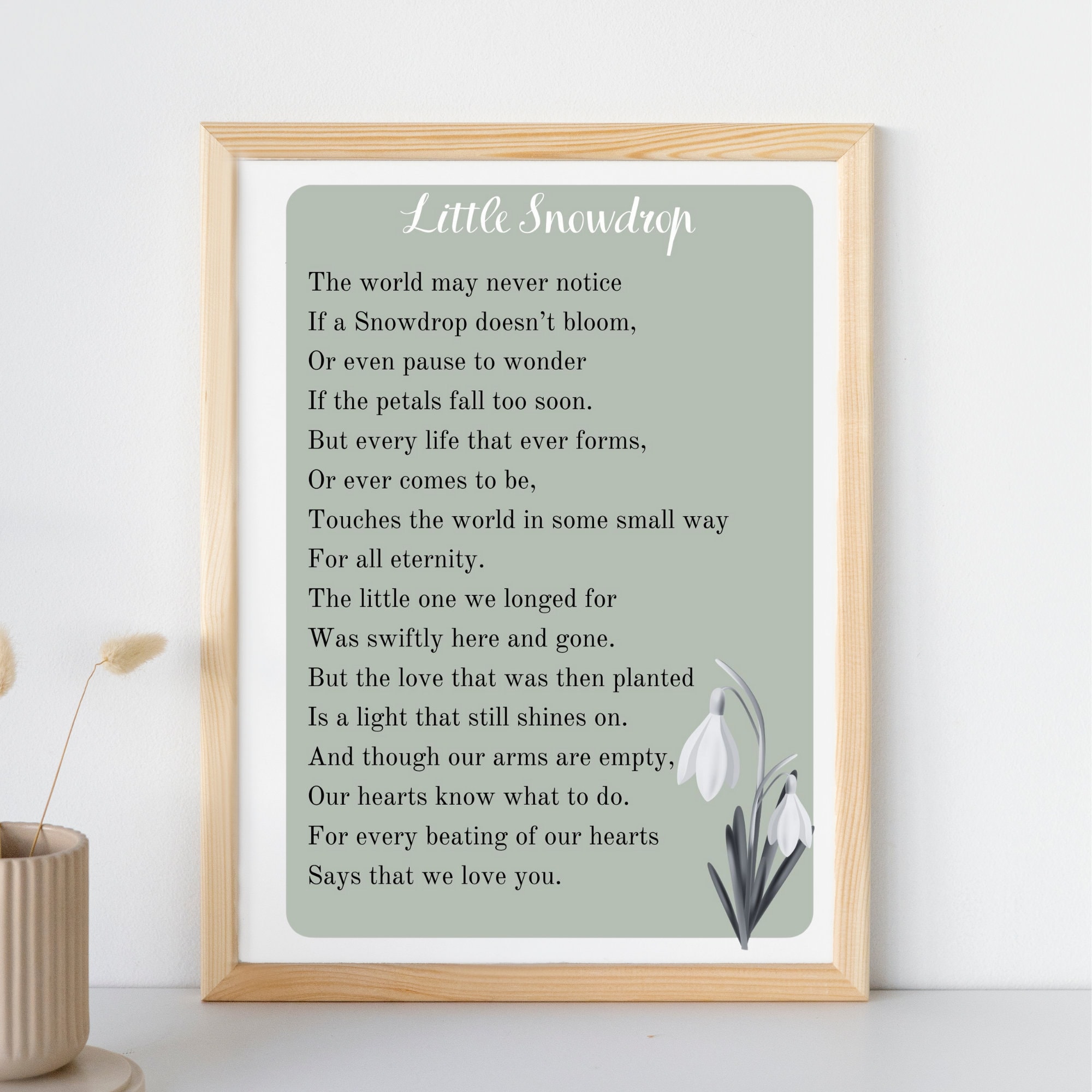 Baby Loss Keepsake Poem, Child Loss Gift, Miscarriage Gift for Mom ...