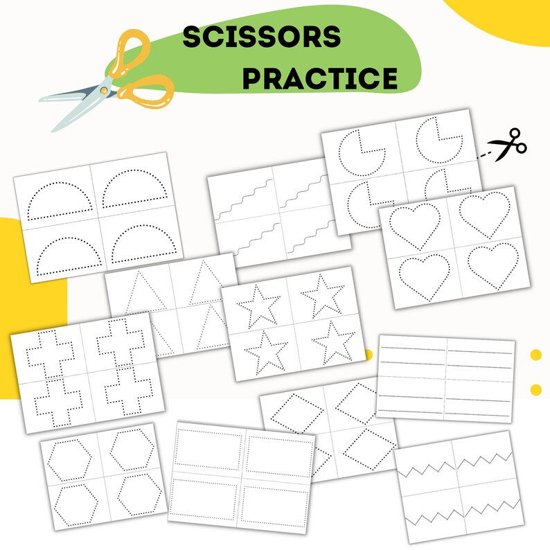 Fine Motor Activity Scissors Practice Skills Scissors - Etsy