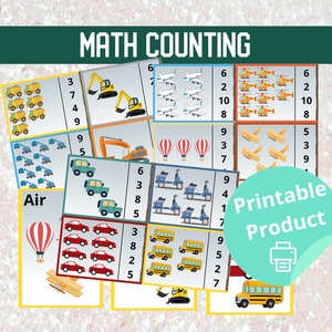 Printable Preschool Math Flash Cards, Printable Additional Cards 1-10 ...