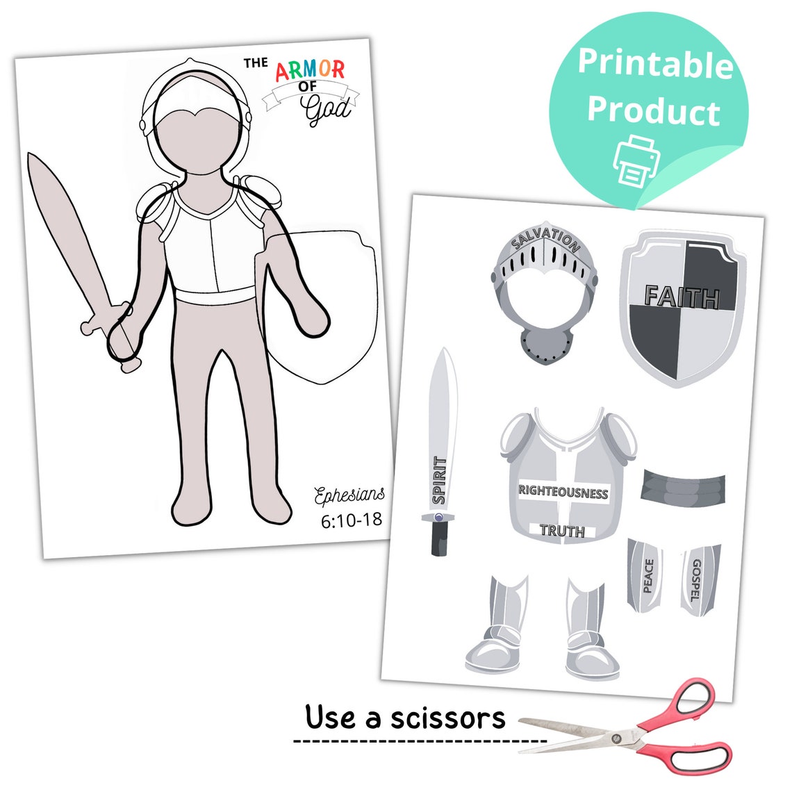Armor of God Kids, Sword of the Spirit Activity, Bible Game Printable ...