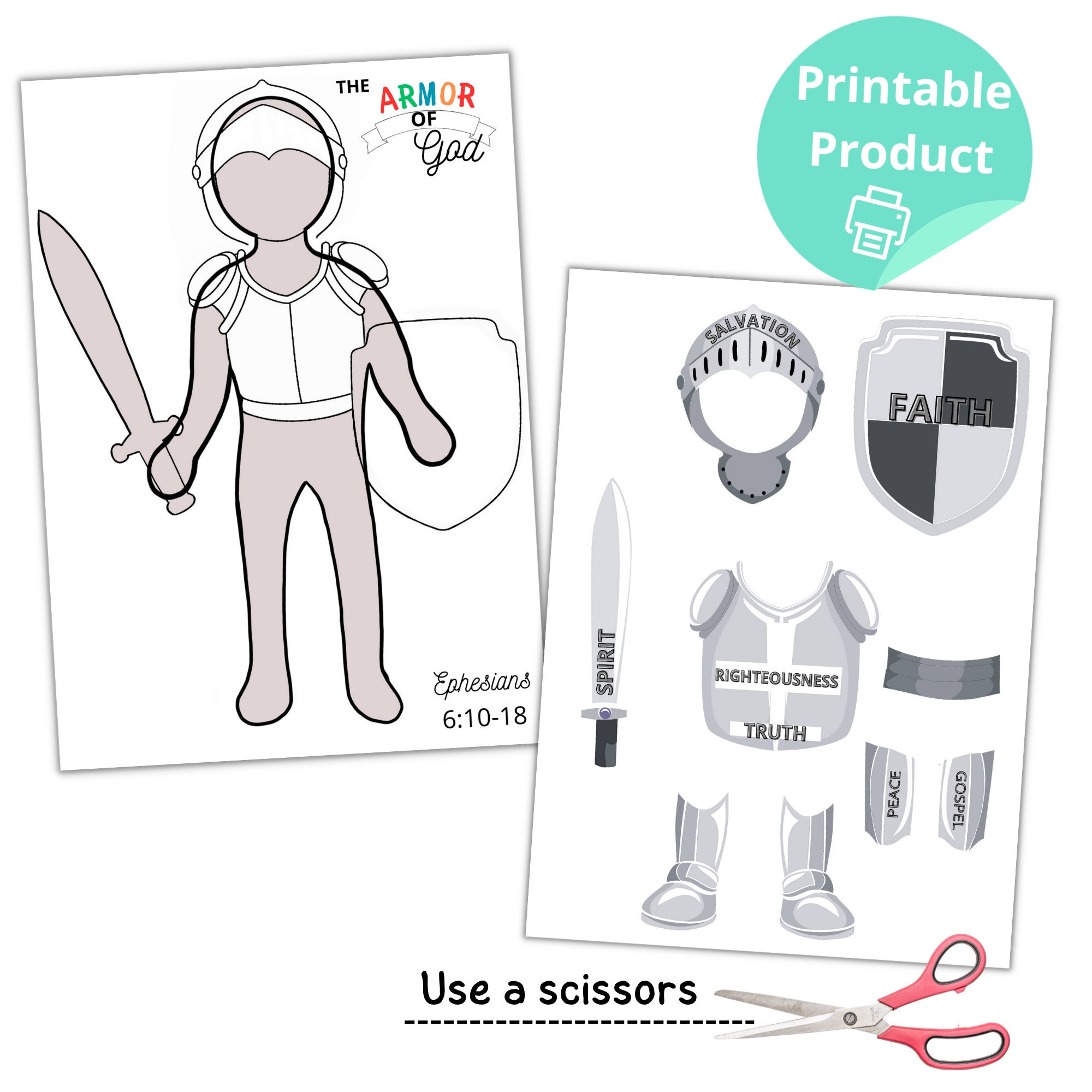 Armor of God Kids, Sword of the Spirit Activity, Bible Game Printable ...