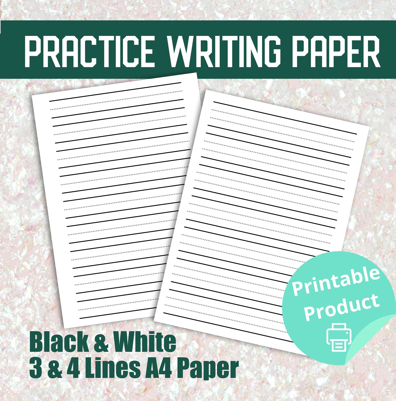 Printable Practice Writing Paper , Blank Tracing Paper, Toddler ABC ...