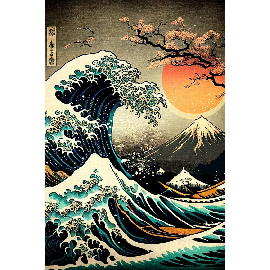 The Great Wave fuji Mountain Landscape Japanese Printable - Etsy