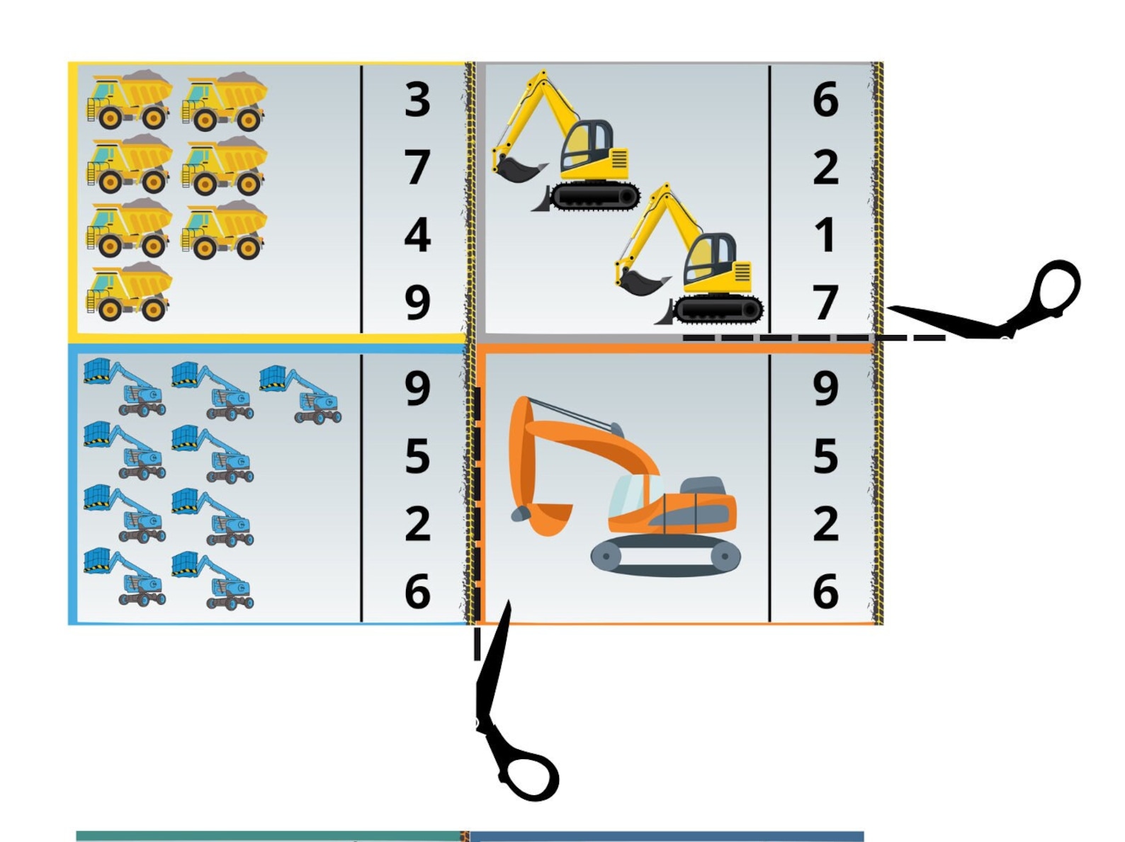 Printable Preschool Math Flash Cards, Printable Additional Cards 1-10 ...