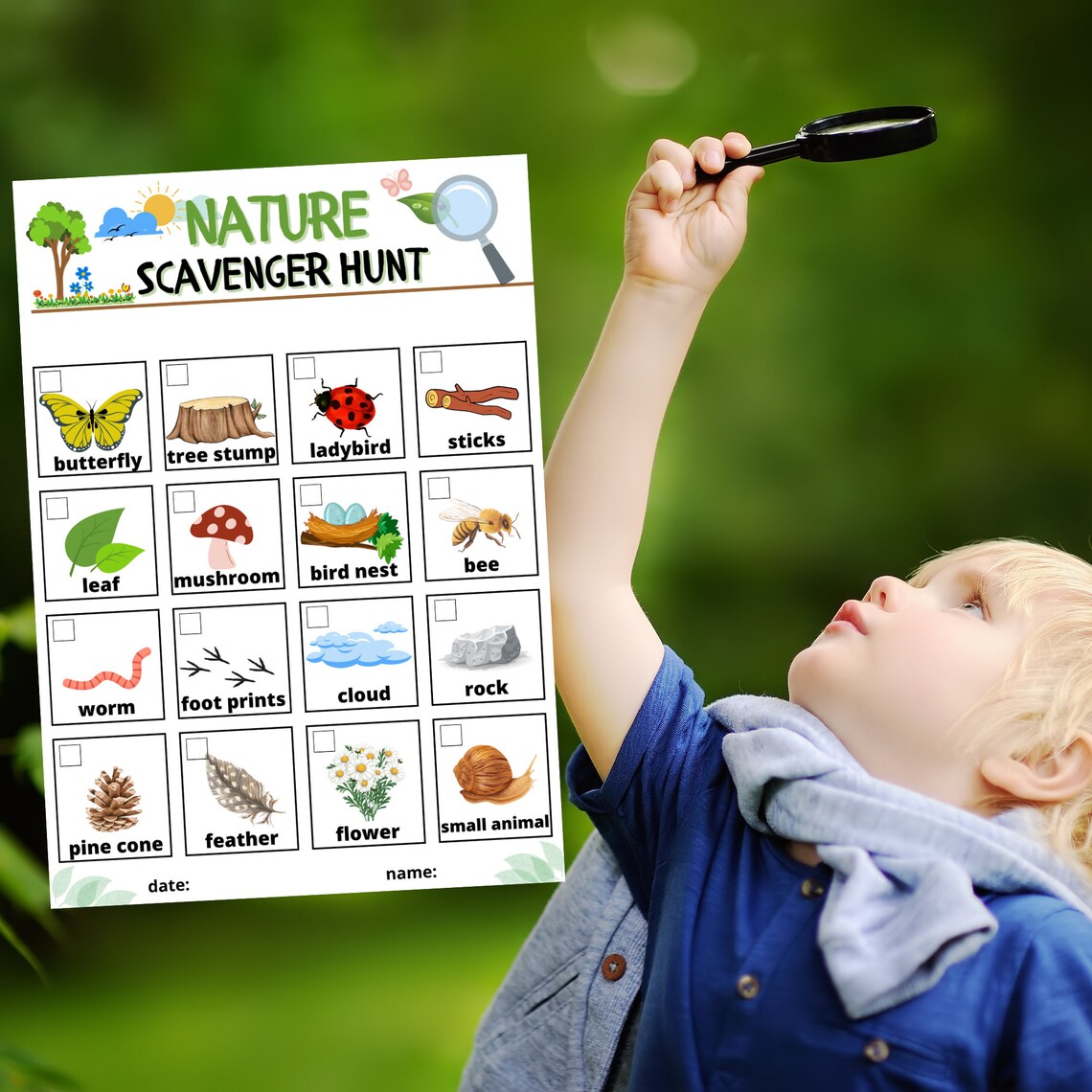Nature Scavenger Hunt Spring Kids Scavenger Hunt Print - Etsy